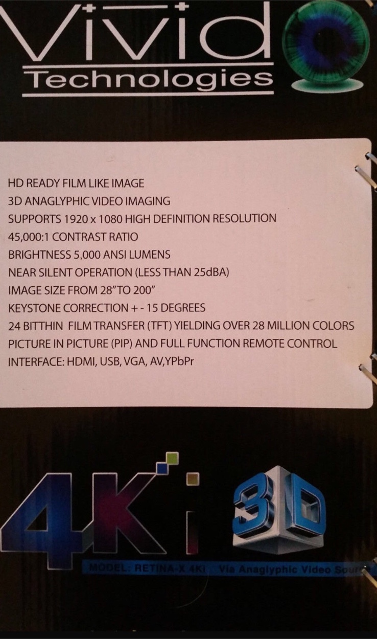 Vivid Technologies 4K 3D Projector!!! for sale in Ennis, TX - 5miles ...
