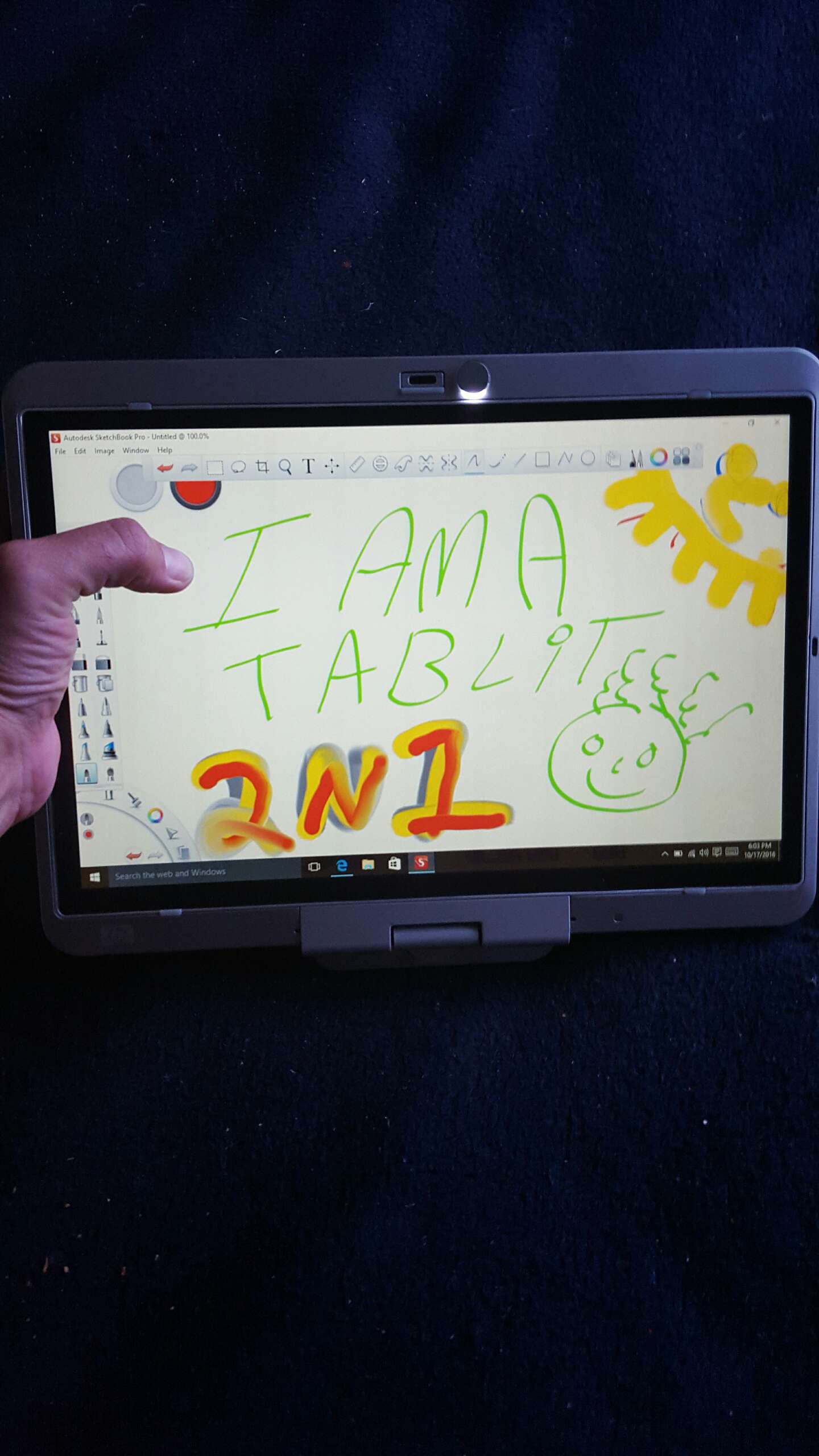 Hp 2n1 laptop tablet touchscreen w stylus. Office 2016 college business ...