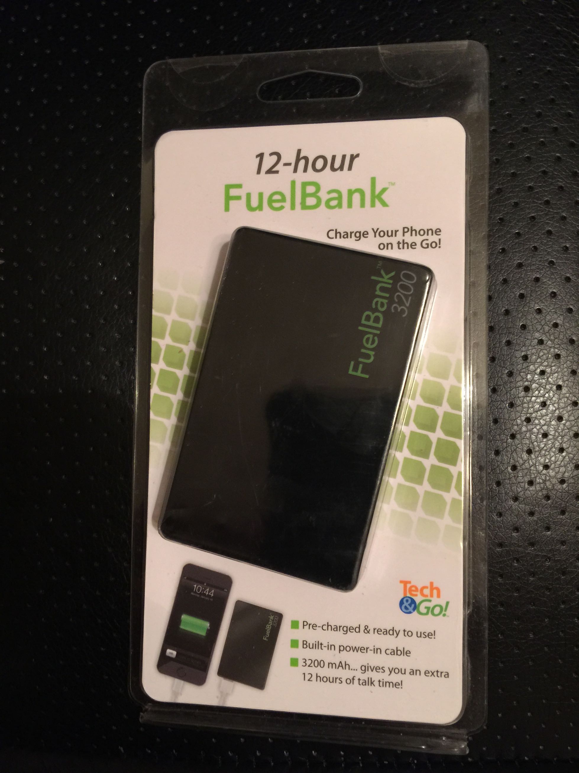 NEW Tech & Go Fuel Bank 3200 MAH Black PORTABLE CHARGER BATTERY FOR ...